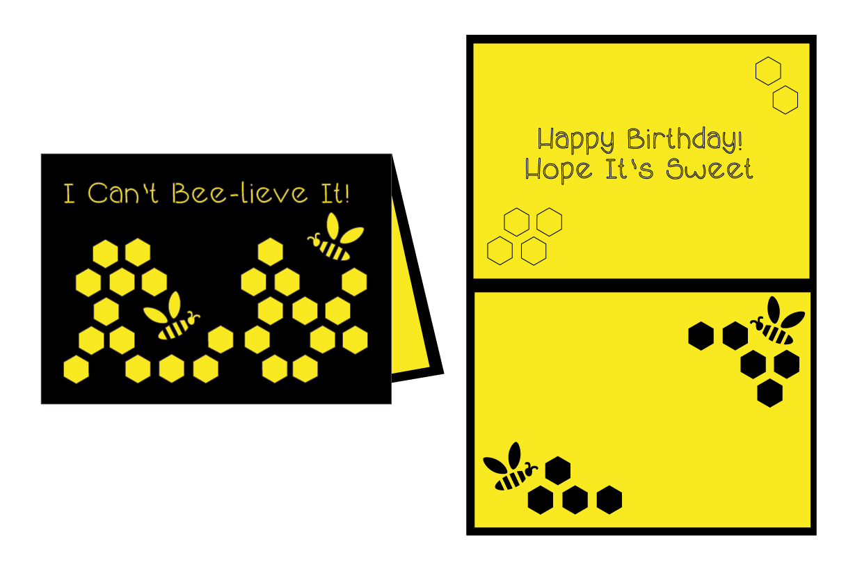 Bee & Honeycomb Greeting Card - Fabric Ninja
